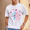 Disney Stitch And Angel Hey You're My Fav Love Valentine's Day - Short Sleeve T-Shirt - Musicdope90s