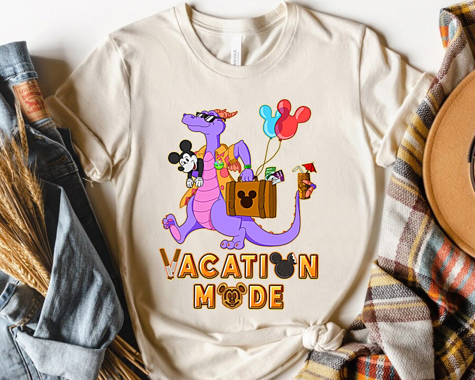 Disney Epcot Funny Figment And Mickey Mouse Vacation Mode Shirt ...