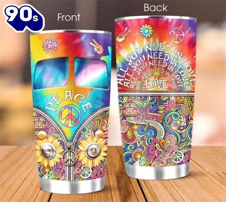Hippie I You Need Is Love Stainless Steel Cup - Musicdope90s
