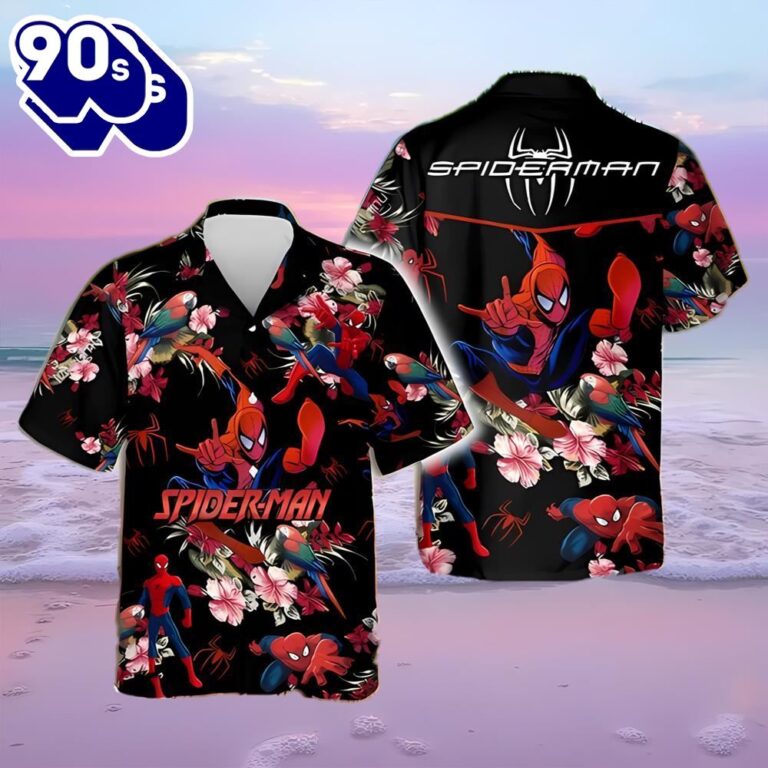 Marvel Spider Man Hibiscus Flower Hawaiian Shirt - Musicdope90s