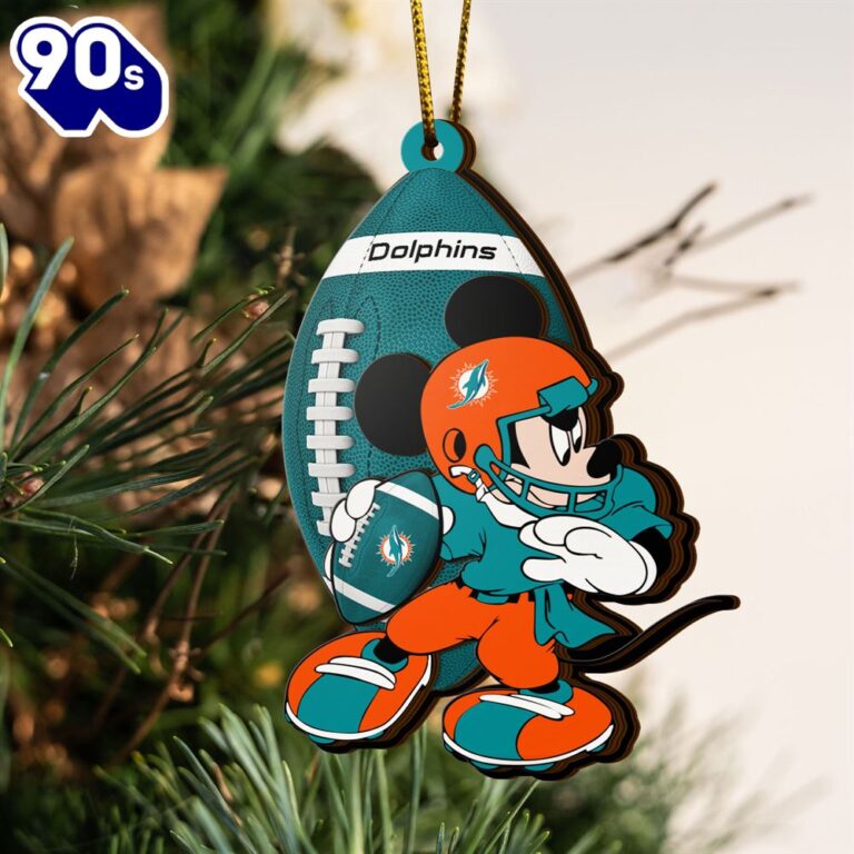 NFL Miami Dolphins Mickey Mouse Christmas Ornament - Musicdope90s