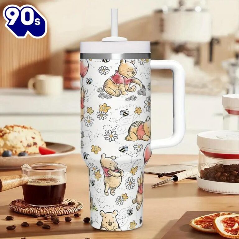 40oz Winnie The Pooh Insulated Tumbler With Straw - Musicdope90s