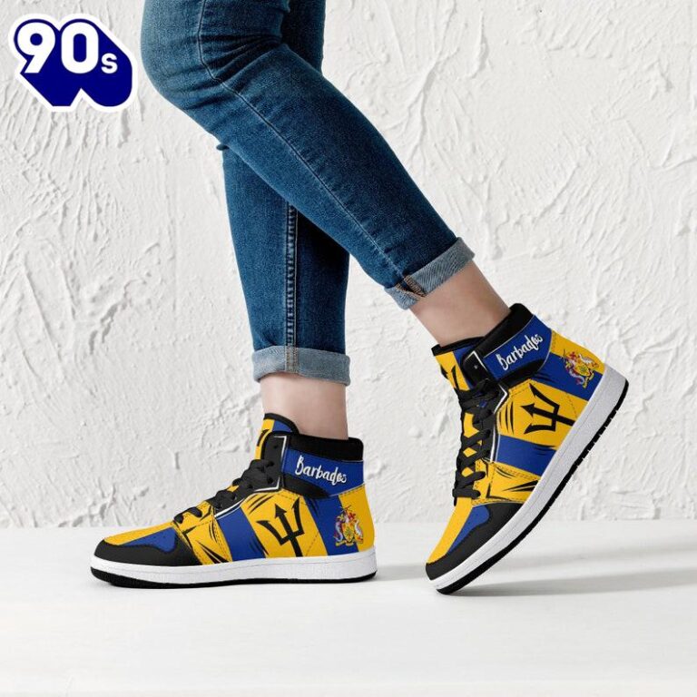 Barbados Flag JD1 Sneakers Custom Country - Musicdope90s