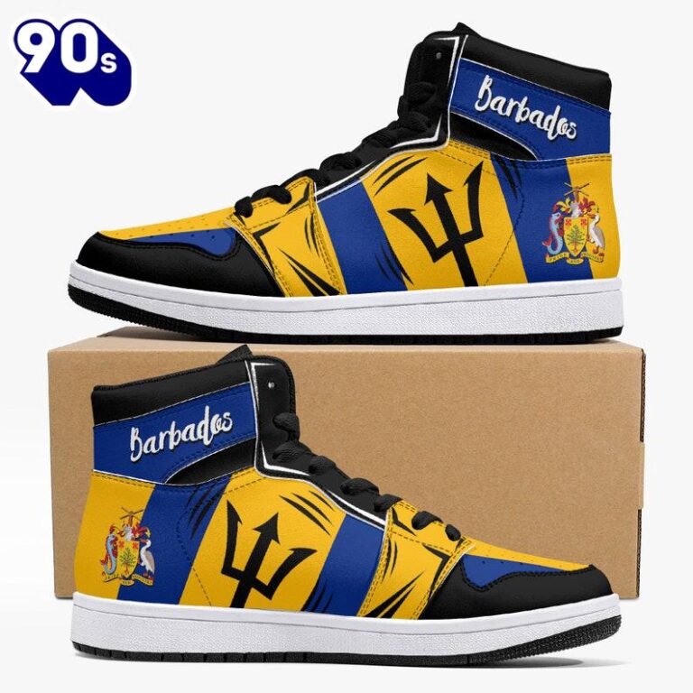 Barbados Flag JD1 Sneakers Custom Country - Musicdope90s