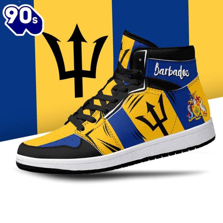 Barbados Flag JD1 Sneakers Custom Country - Musicdope90s