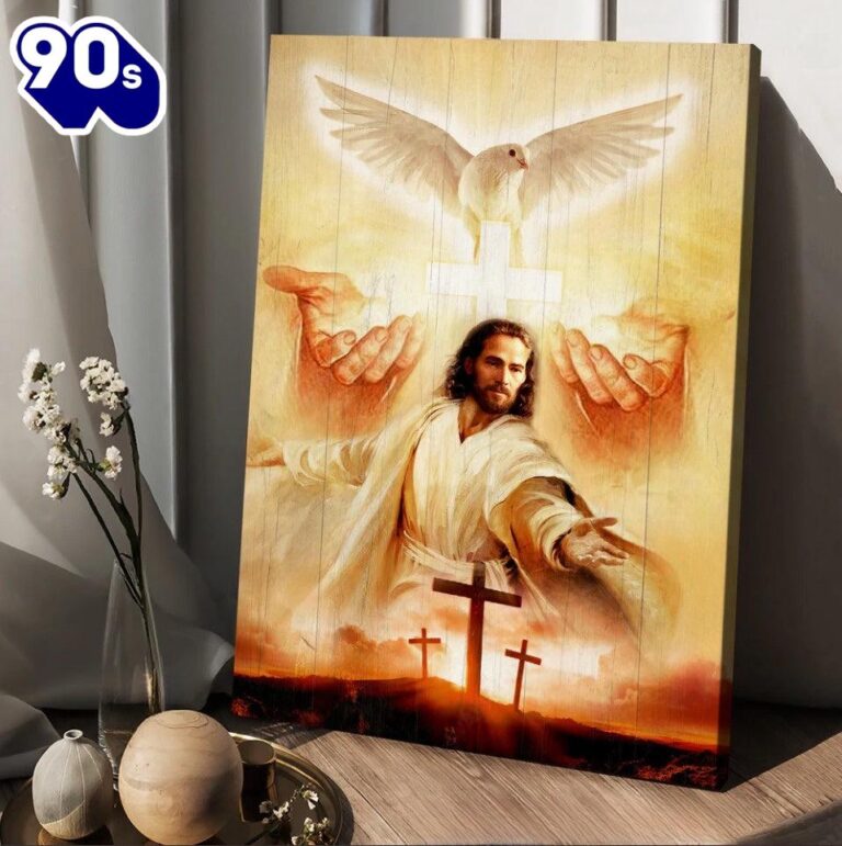 Beautiful Dove Pray For Healing Jesus's Hand Cross Canvas Posters Gift ...