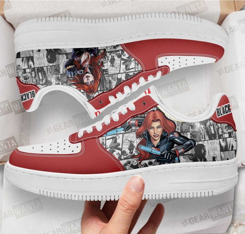 Black Widow Air Sneakers Custom Comic Shoes - Musicdope90s