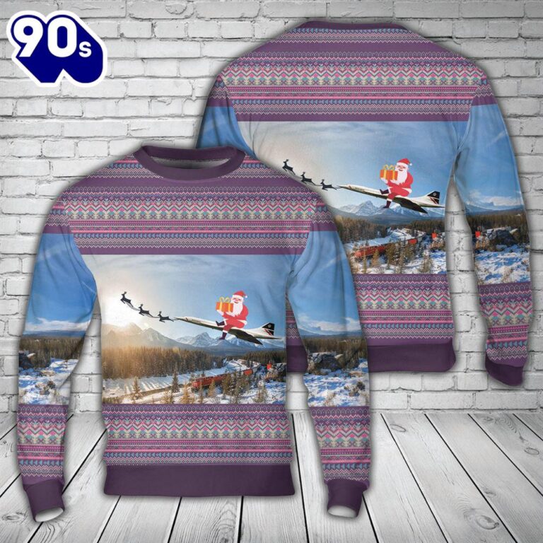 British Airways Aerospatiale-Bac Concorde 102 Christmas Aop Sweater ...