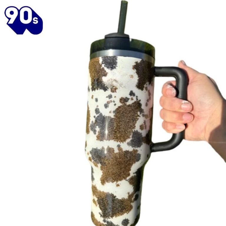 Cow Patterned 40 Oz Tumbler With Handle - Musicdope90s