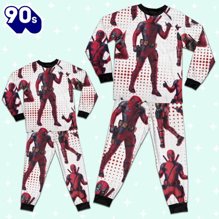 Custom Disney Deadpool and Wolverine Deadpool Colorful Pajamas - Family ...