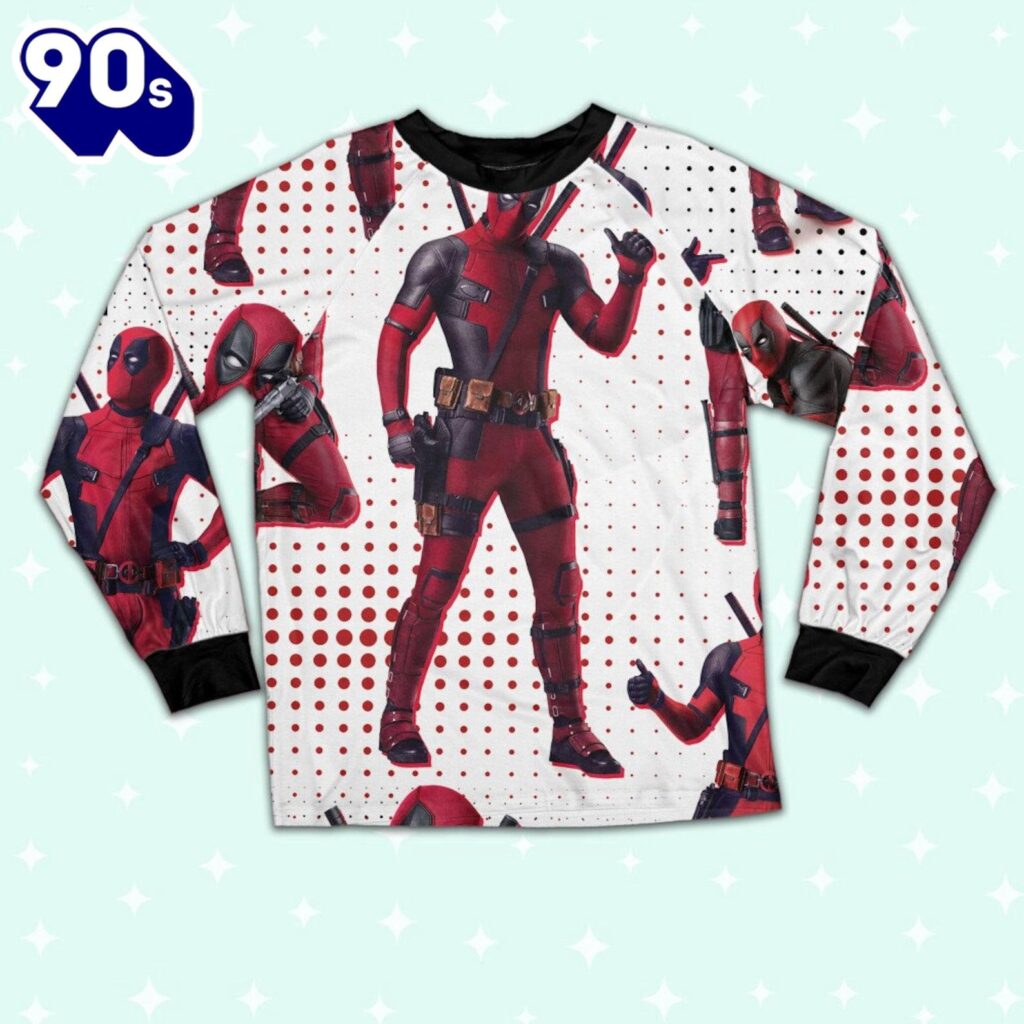Custom Disney Deadpool and Wolverine Deadpool Colorful Pajamas - Family ...