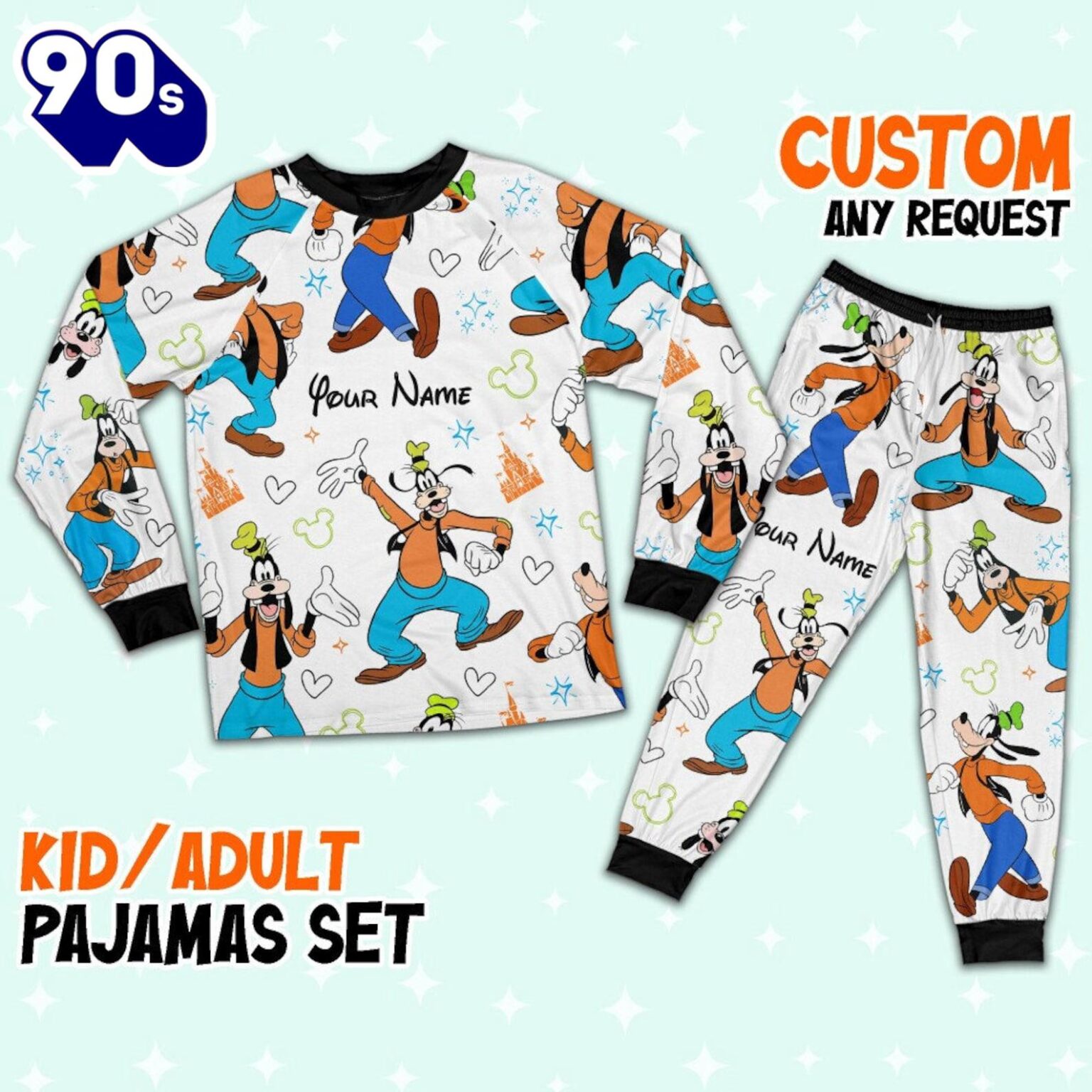 Custom Disney Friends Goofy Colorful Pajamas Set - Family Disneyland ...