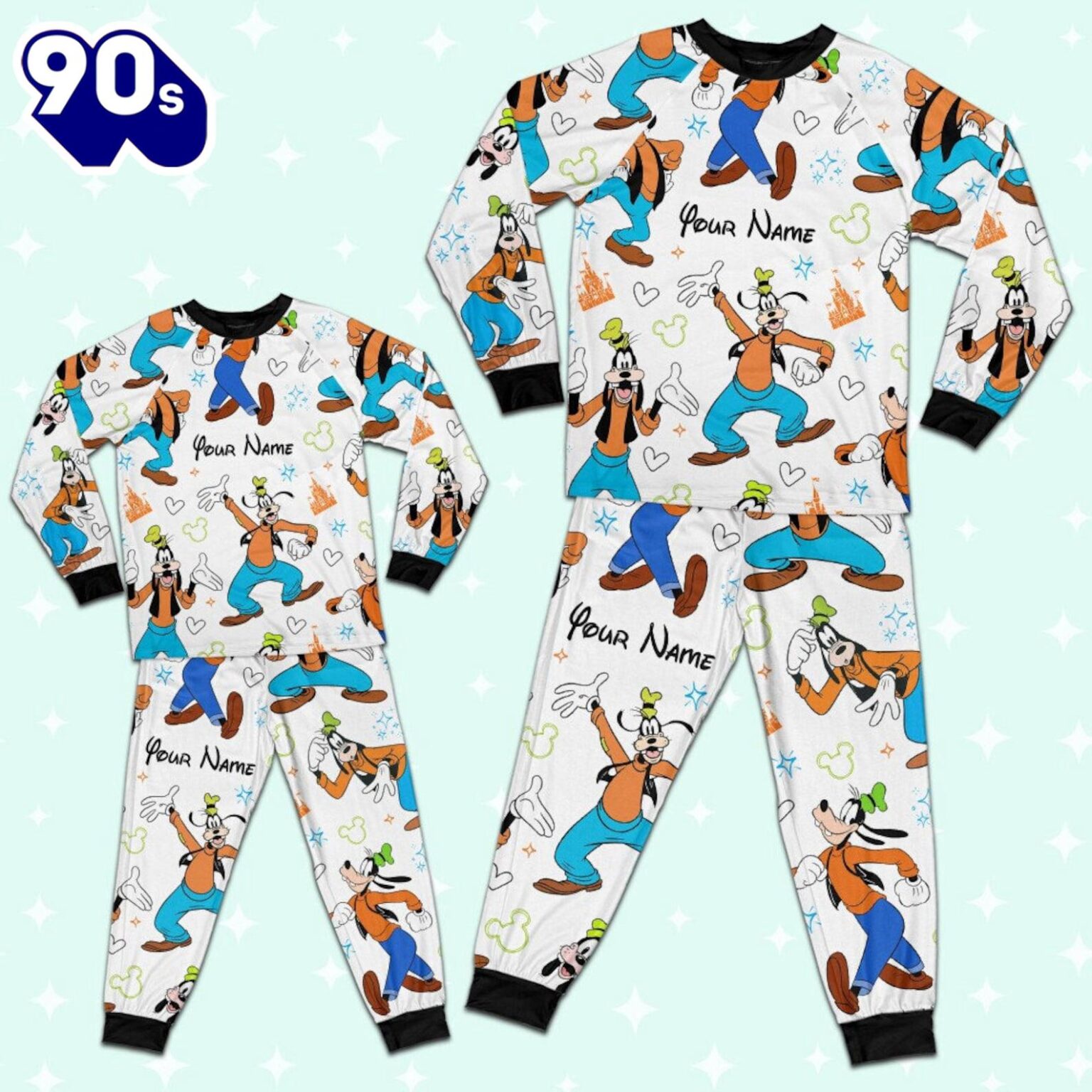 Custom Disney Friends Goofy Colorful Pajamas Set - Family Disneyland ...