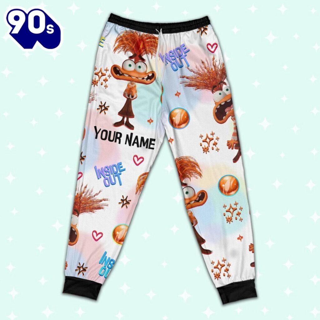 Custom Disney Inside Out Anxiety Orange Color Pajamas Set - Family ...