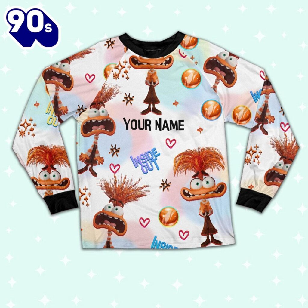 Custom Disney Inside Out Anxiety Orange Color Pajamas Set - Family ...