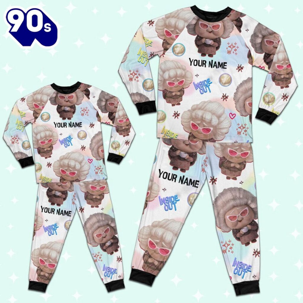 Custom Disney Inside Out Nostalgia Beige Pajamas Set - Movie Cartoon ...