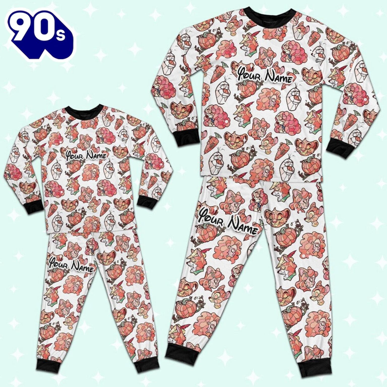 Custom Disney Magic Characters Orange Team Pajamas - Movie Cartoon ...