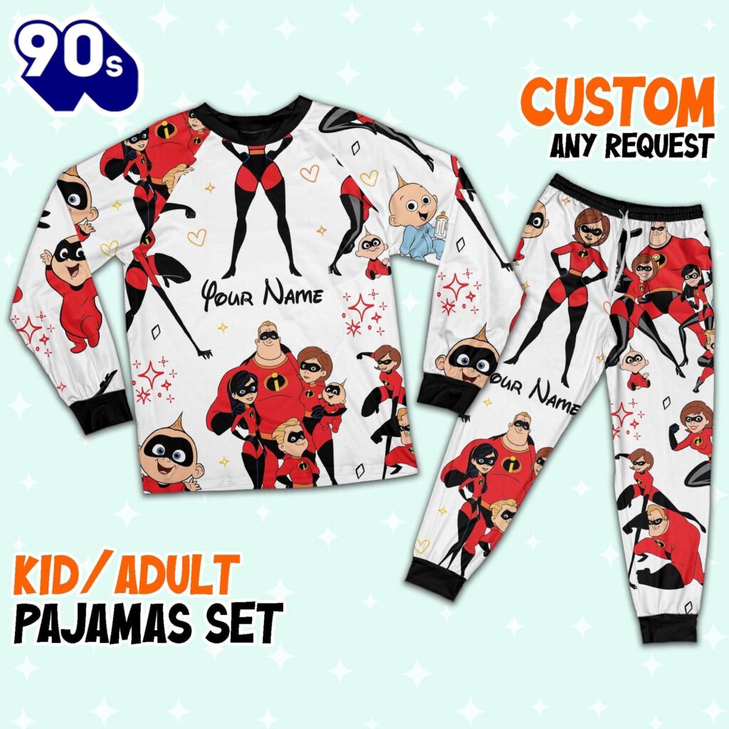 Disney Mickey Minnie Goofy Seamless Summer Tropical Red Style Pajamas ...