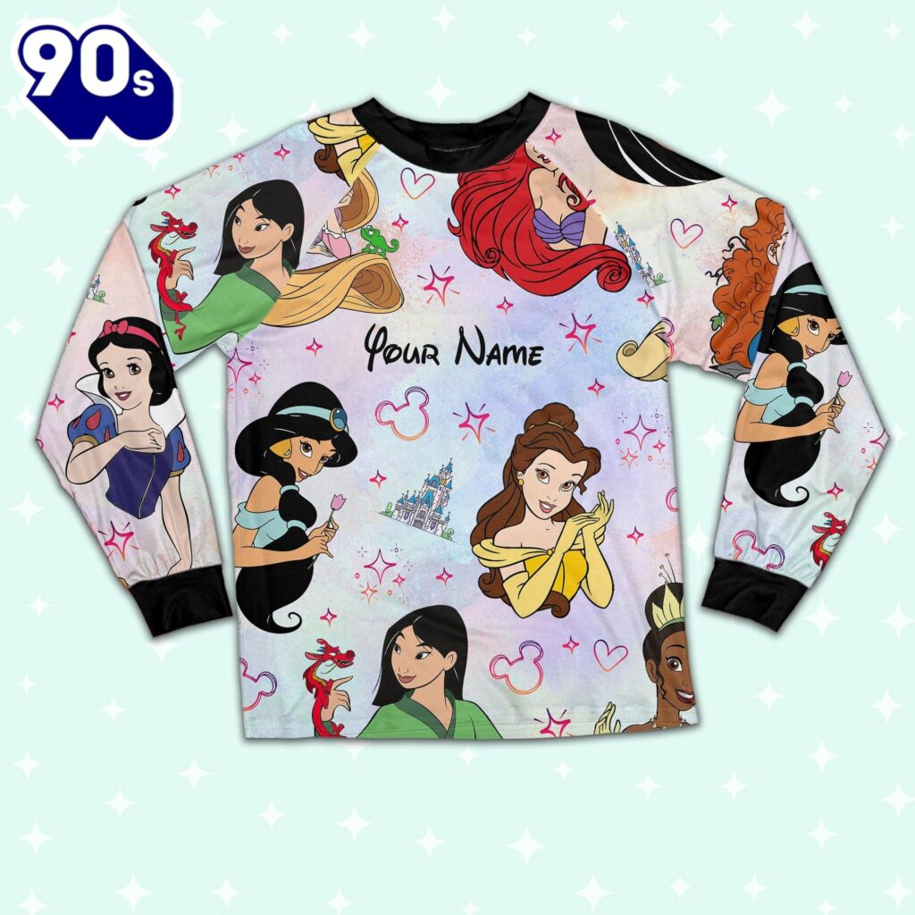 Custom Disney Princesses Colorful Pajamas - Family Disneyland Matching ...