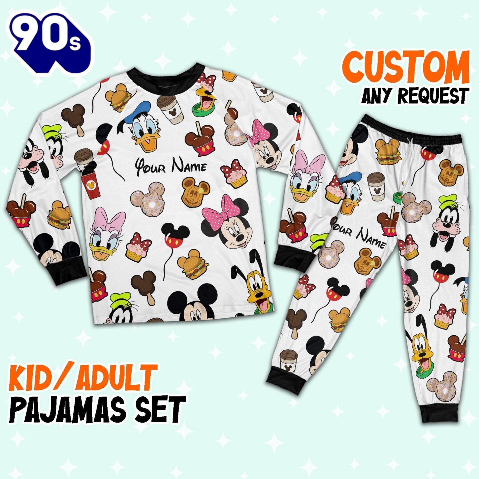 Custom Disneyland Trip Mickey Colorful Pajamas - Family Disneyland ...