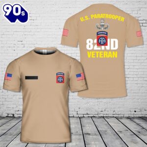 Custom Name US Army 82nd Airborne Division Veteran Paratrooper T-Shirt 3D - Musicdope90s