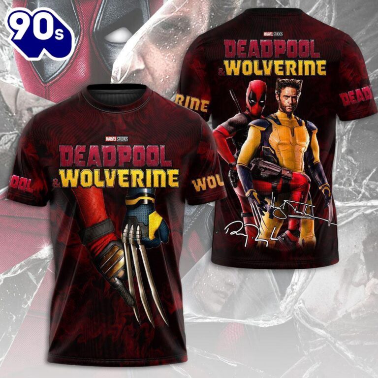 2024 Deadpool And Wolverine Design 3D T-Shirt For Fans - Musicdope90s