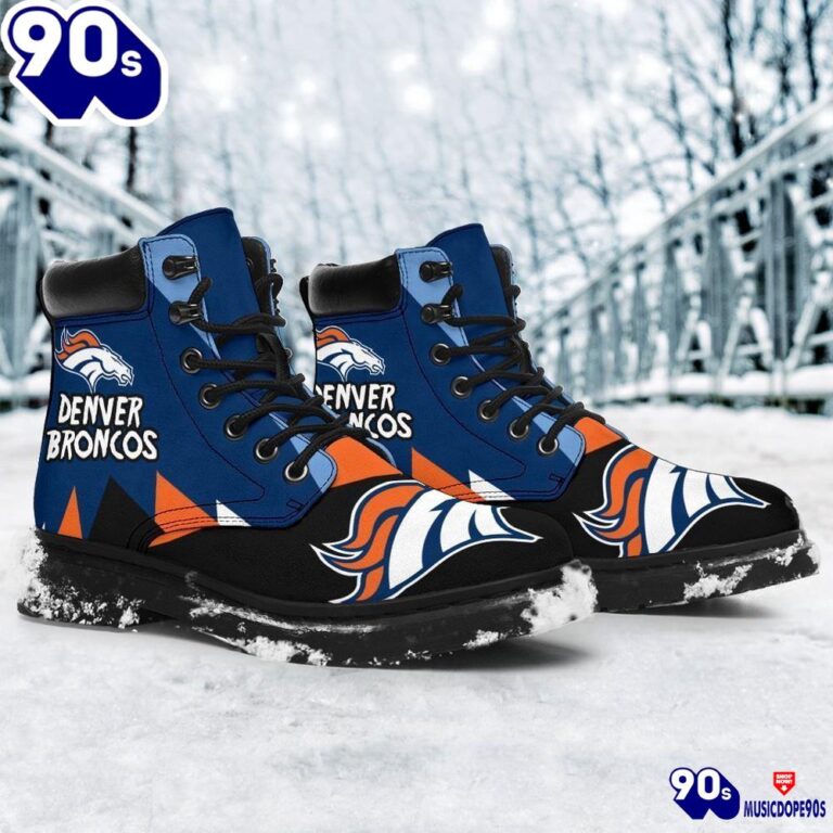 Denver Broncos All Season Boots Casual Shoes Vegan Leather Custom Boot ...