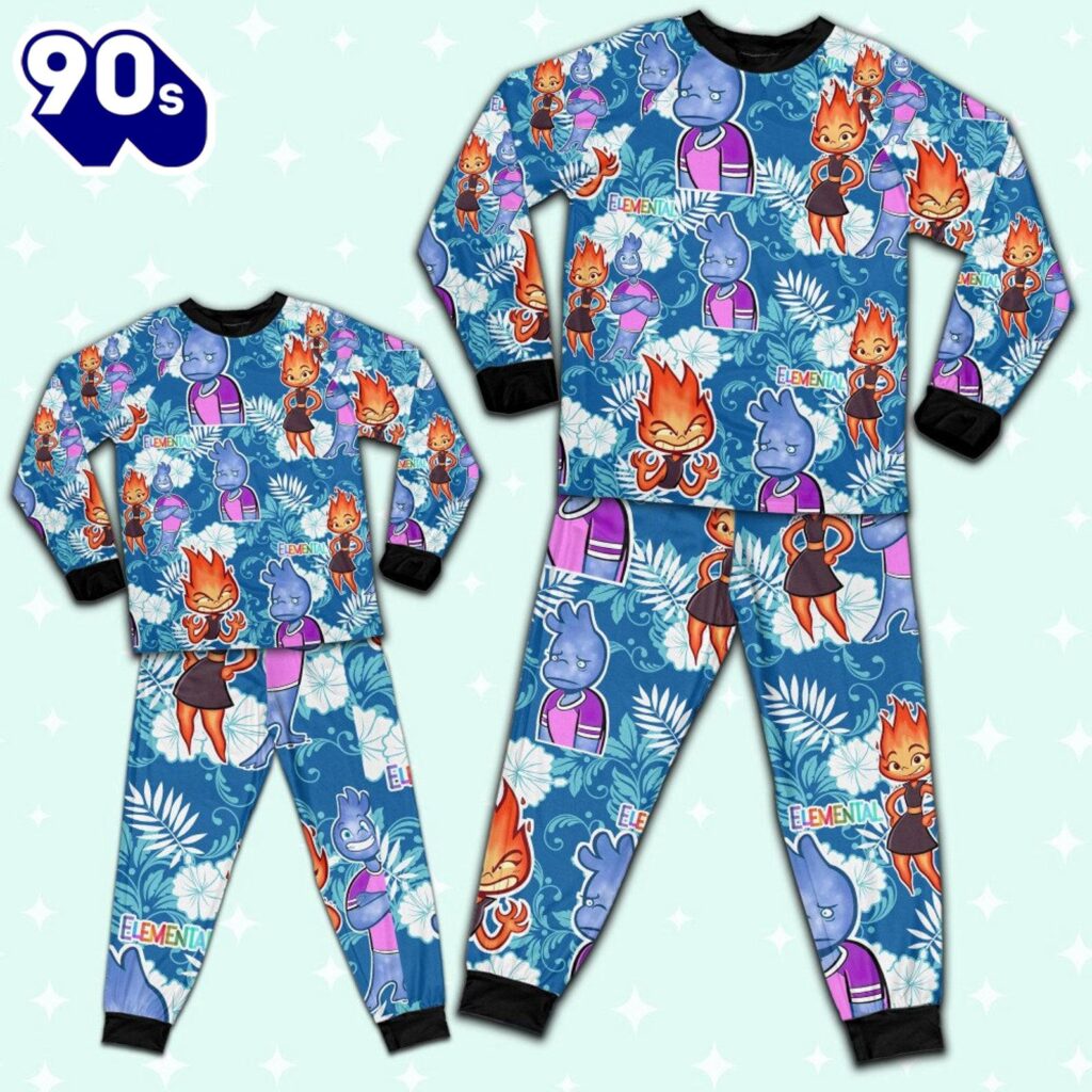 Disney Pixar Elemental Wade and Ember Emotion Blue Pajamas Set - Movie ...