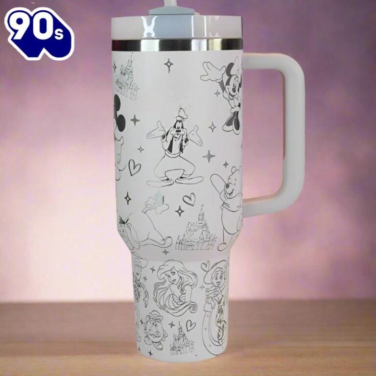 Disney Themed Engraving 40 Oz Tumbler With Handle - Musicdope90s