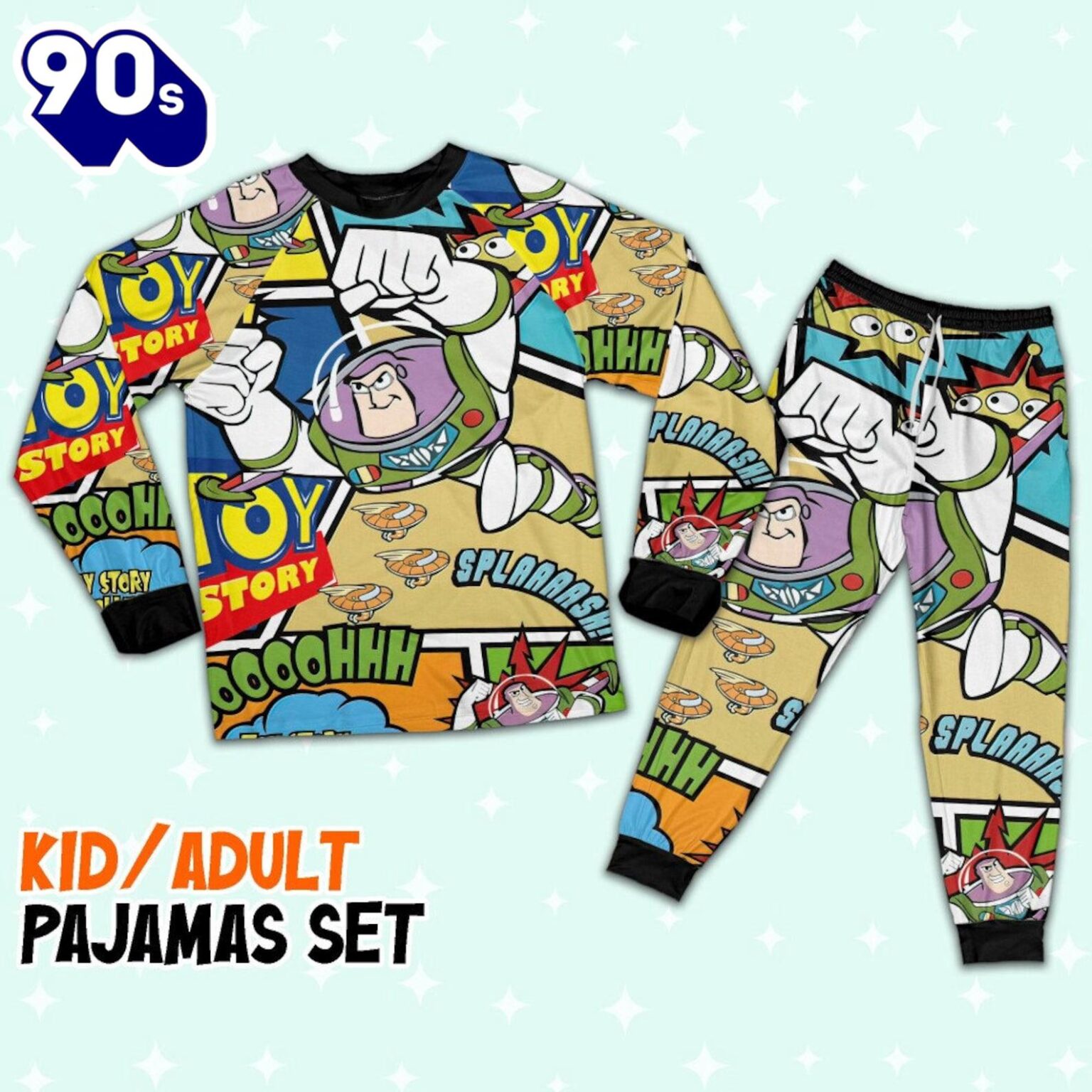 Disney Toy Story Buzz Lightyear Action Comic Pajamas Set - Family ...