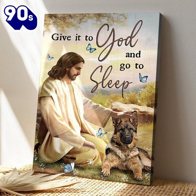 Give It To God And Go To Sleep Wall Art Jesus Painting & German ...