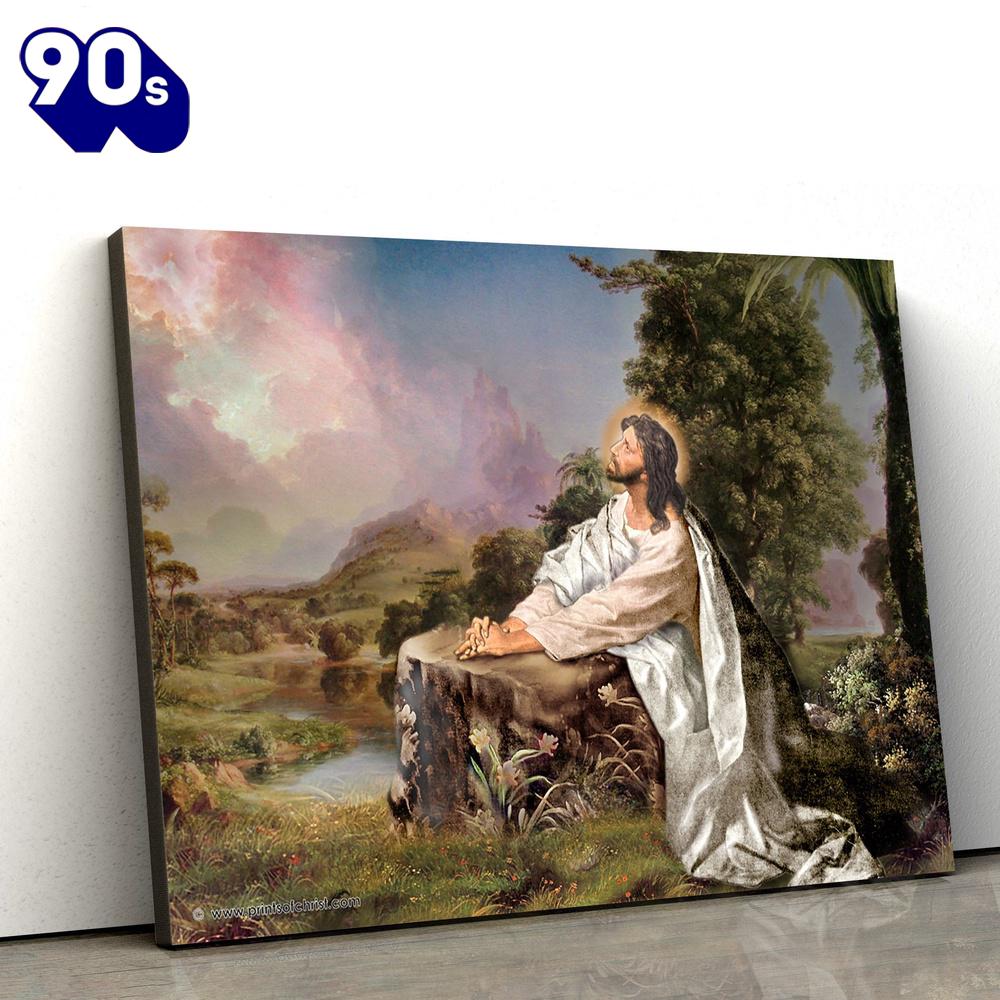 Jesus Christ Praying Jesus Canvas Wall Art , Christian Gifts Christmas ...