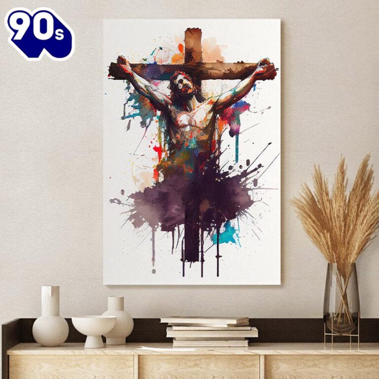Jesus on the Cross Watercolor Art Jesus on the Cross Jesus Canvas Art ...