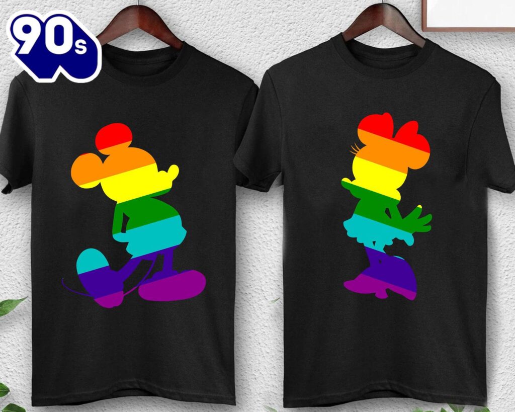 LGBTQ Disney Pride Mickey and Minnie Mouse Couple Shirt Rainbow 2024 ...