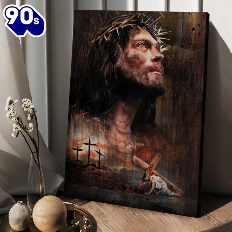 Life Of Jesus Jesus On The Cross Crown Of Thorn Canvas Wall Art ...