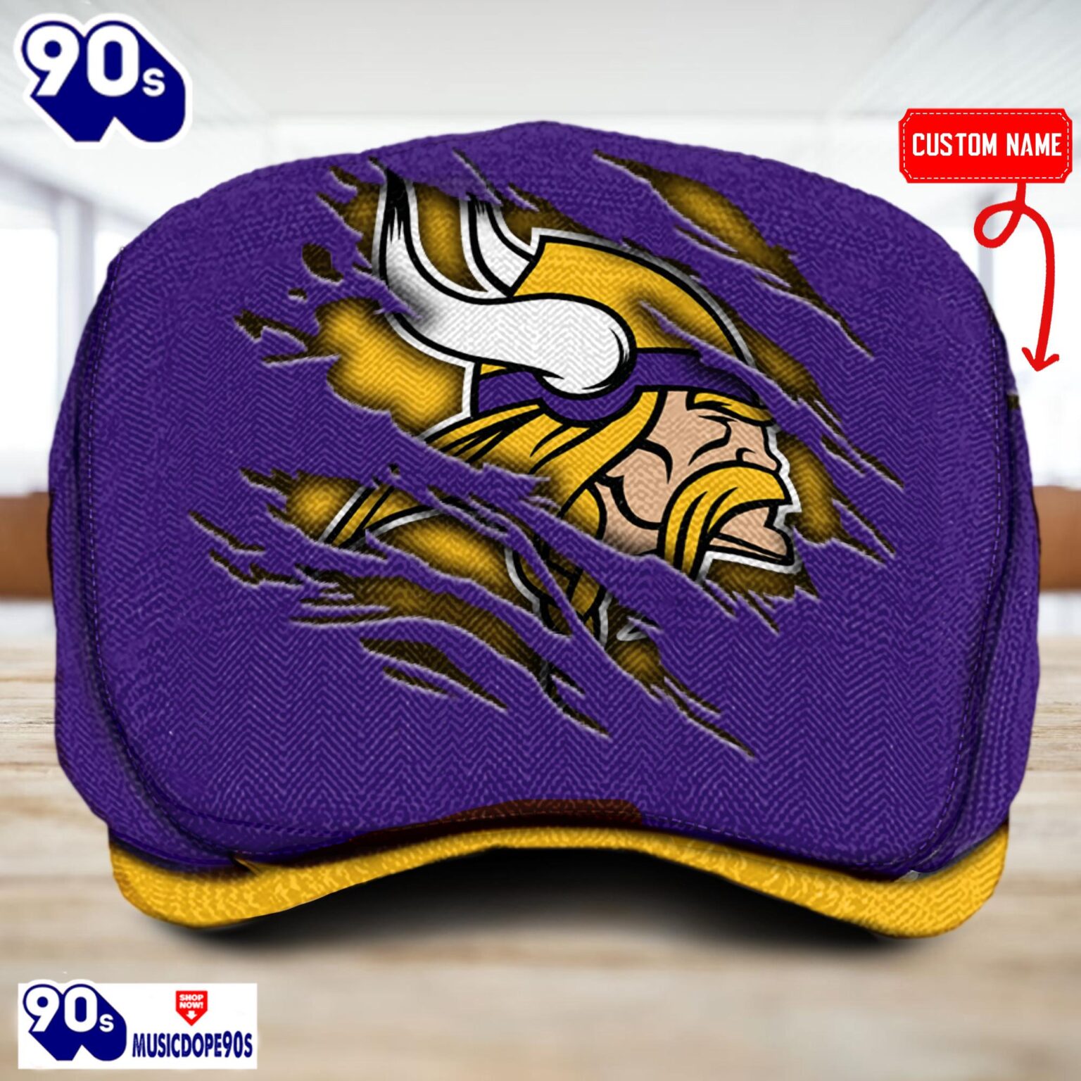 Minnesota Vikings NFL Basic Design Personalized Jeff Cap - Musicdope90s