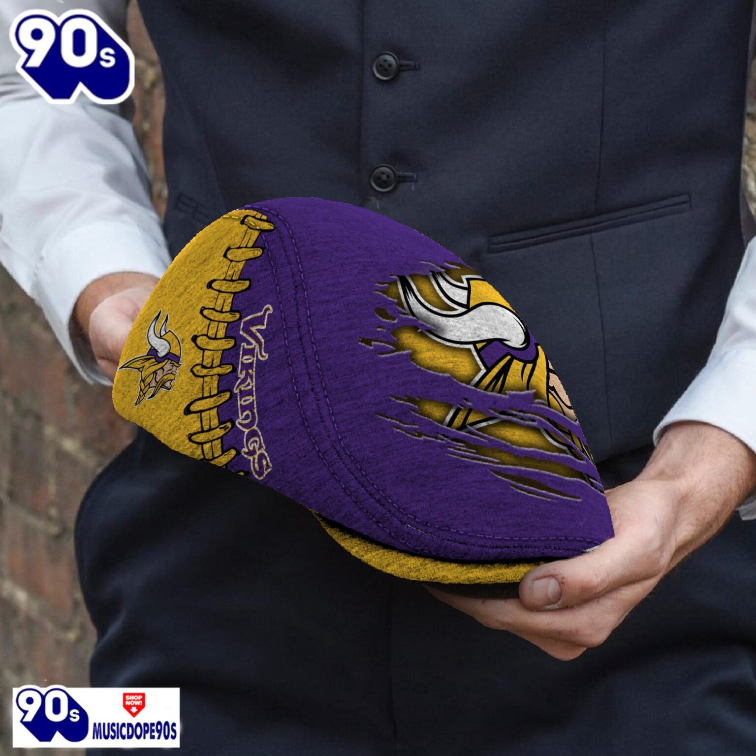 Minnesota Vikings NFL Basic Design Personalized Jeff Cap - Musicdope90s