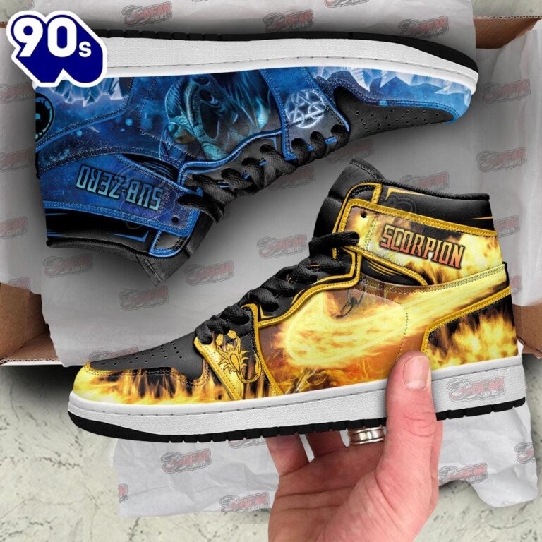 Mortal Kombat Scorpion vs Sub-zero J1 Shoes Custom - Musicdope90s