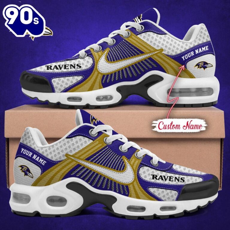 NFL Baltimore Ravens Custom Name TN Shoes - Musicdope90s