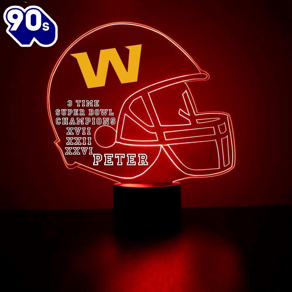 Custom Name NFL Washington Football Team Led Sports Fan Lamp Custom ...