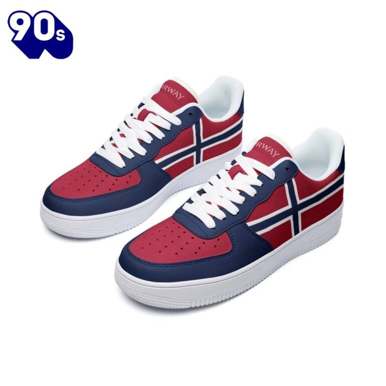Norway Flag Air Force Shoes Custom Country - Musicdope90s