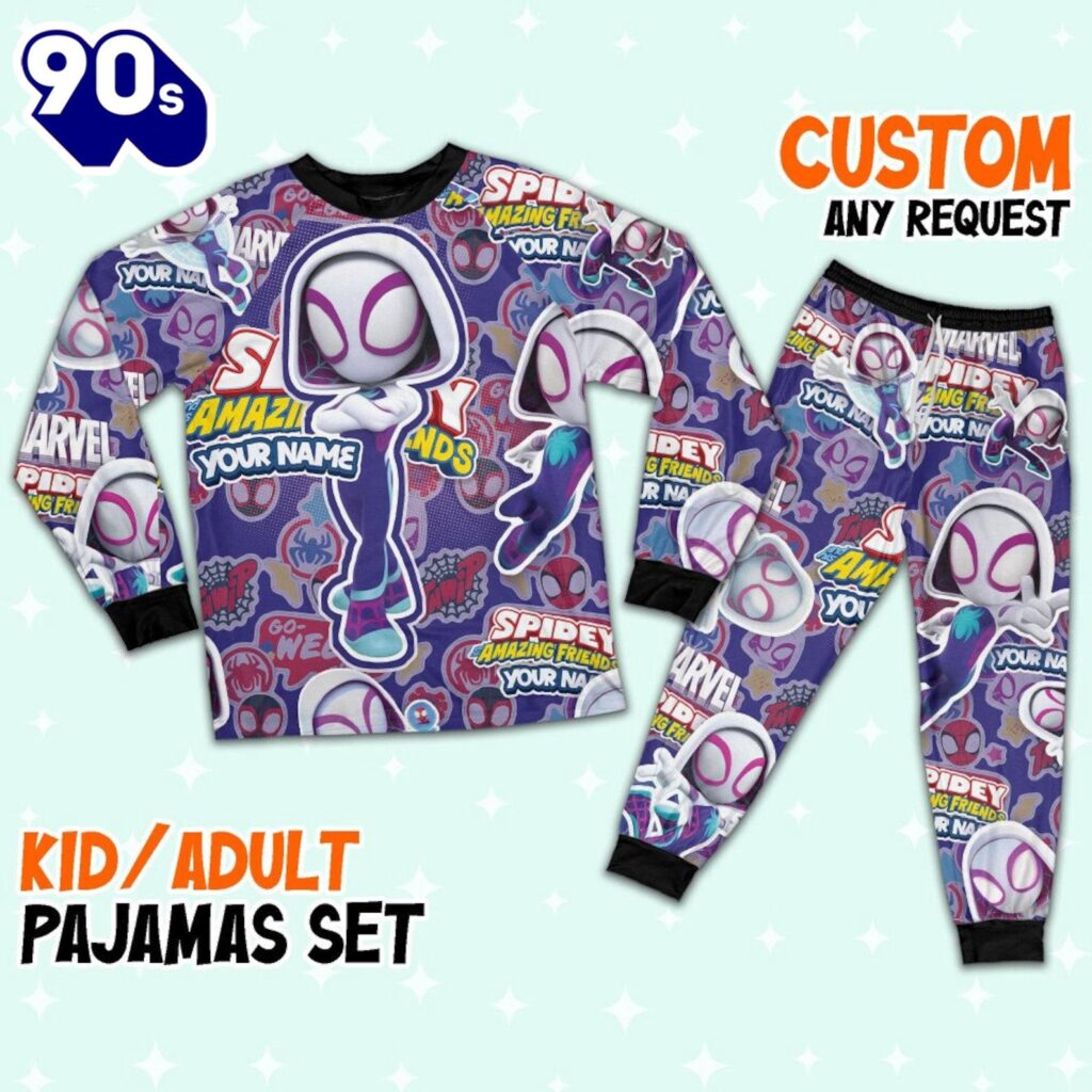 Custom Disney Deadpool and Wolverine Deadpool Colorful Pajamas - Family ...