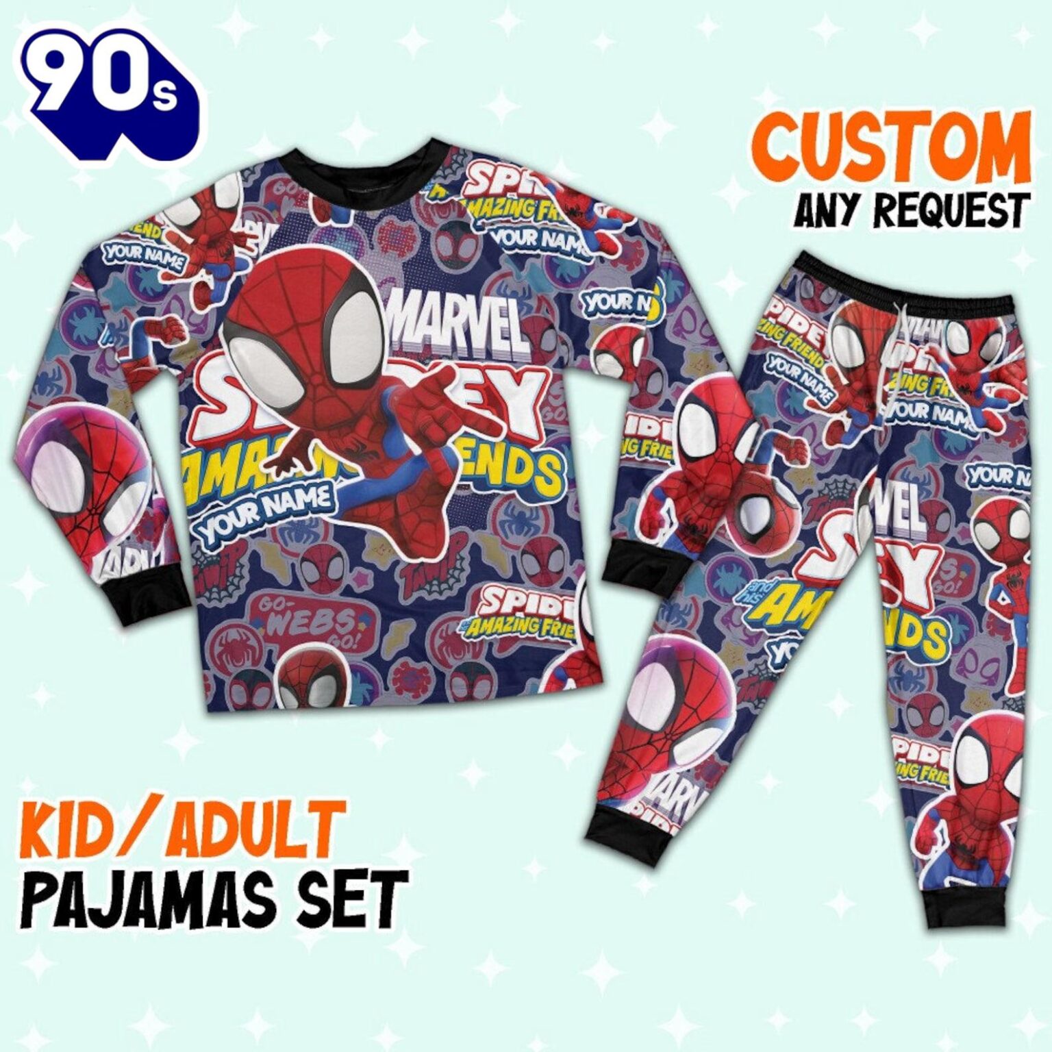 Personalized Name Spidey and His Amazing Friends Cute Pajamas - Family ...