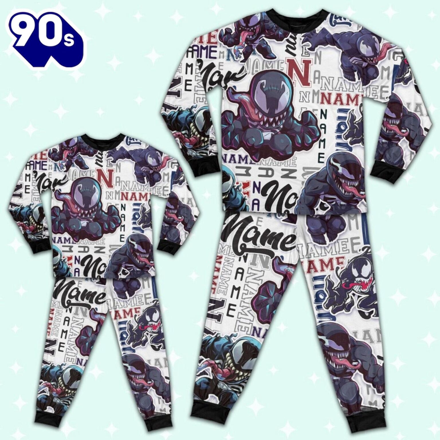 Personalized Name Spidey Man Friends Venom Comic Pajamas - Family ...