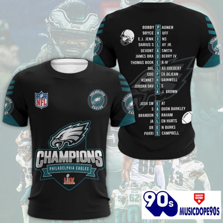 Philadelphia Eagles Super Bowl LIX Champions Normal Hoodie - Musicdope90s