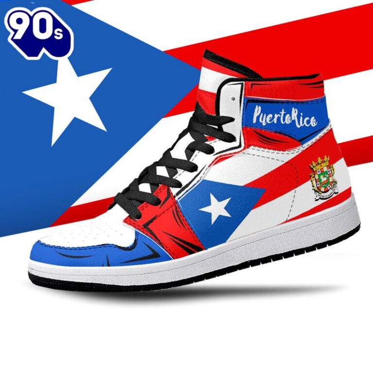 Puerto Rico Flag JD1 Sneakers Custom Country - Musicdope90s