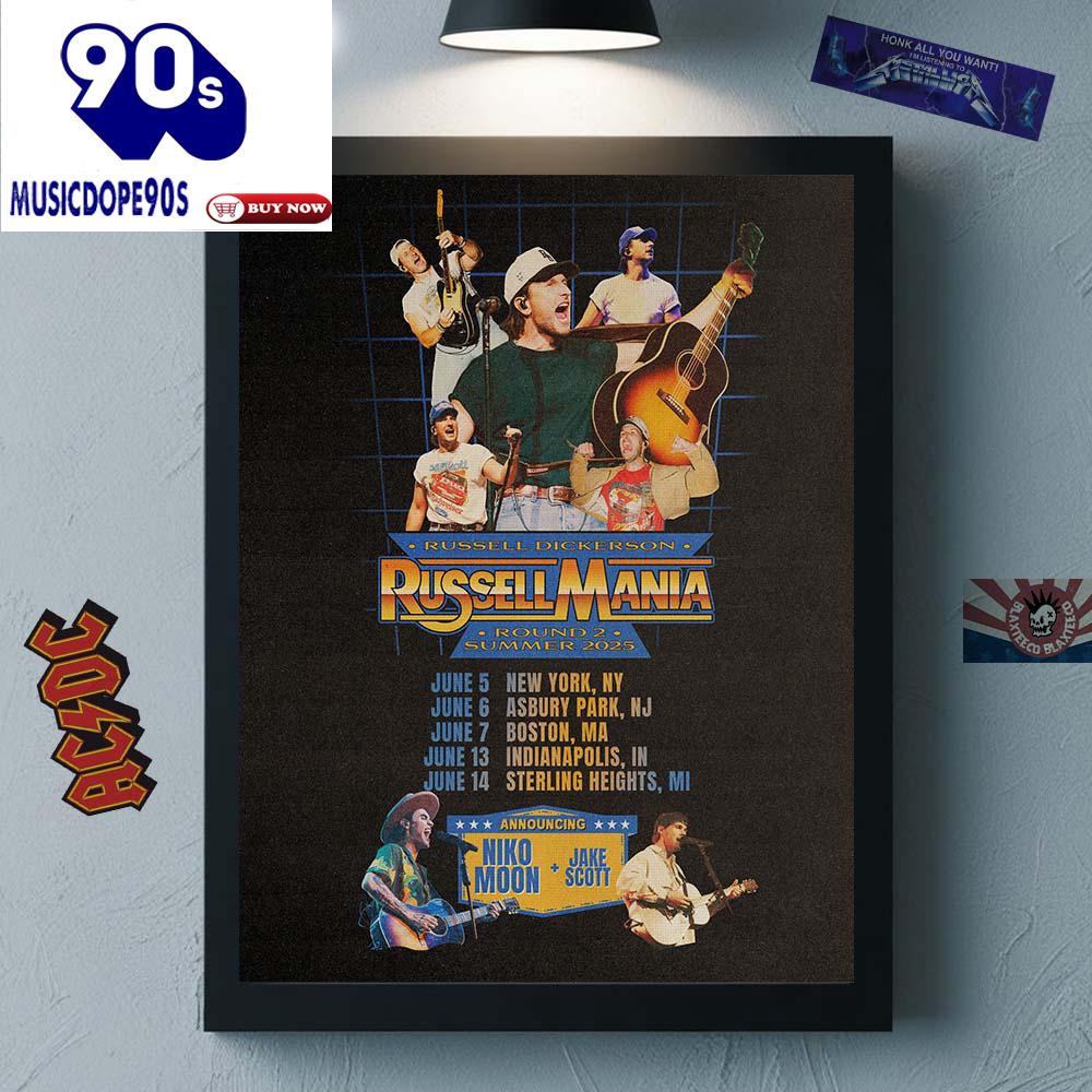Russell Dickerson Russell Mania Round 1 Summer 2025 Tour Dates Canvas ...