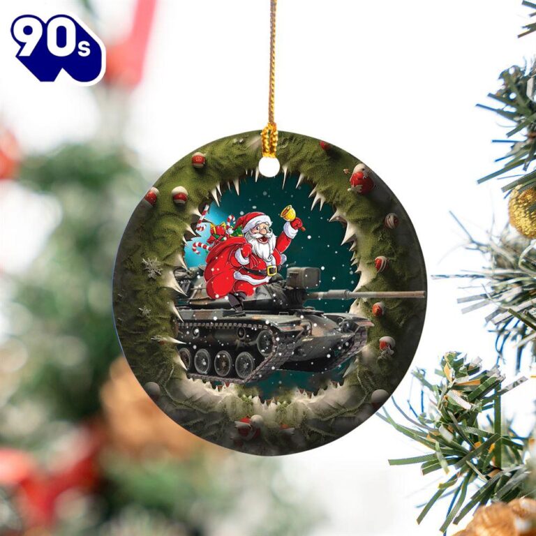 US Army M60A1 Tank Christmas Ceramic Ornament - Musicdope90s