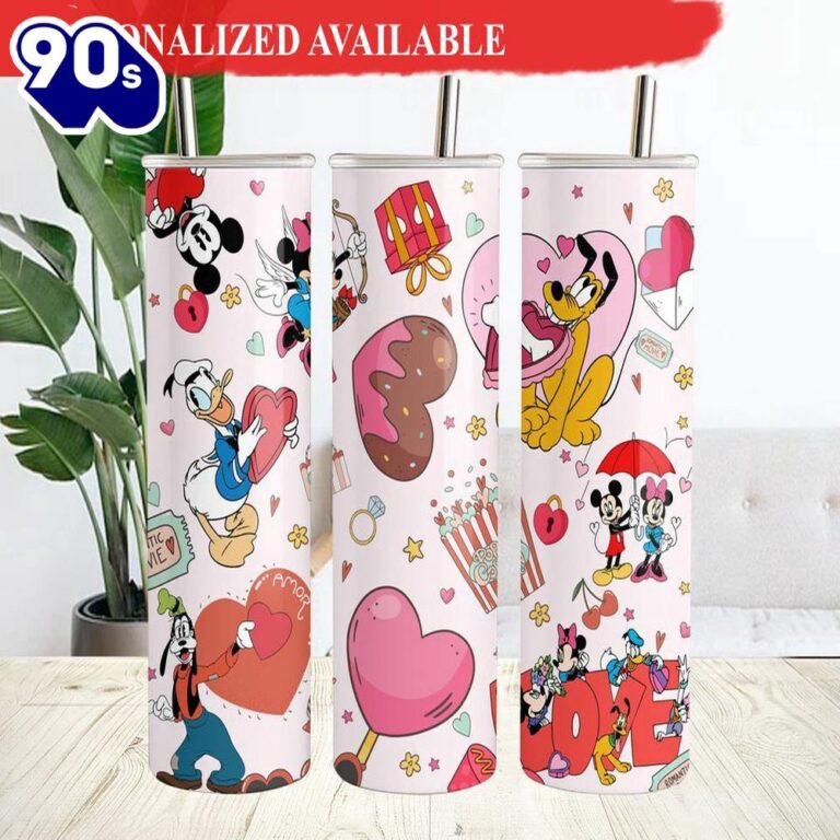 Valentine Mickey Mouse Skinny Tumbler - Musicdope90s