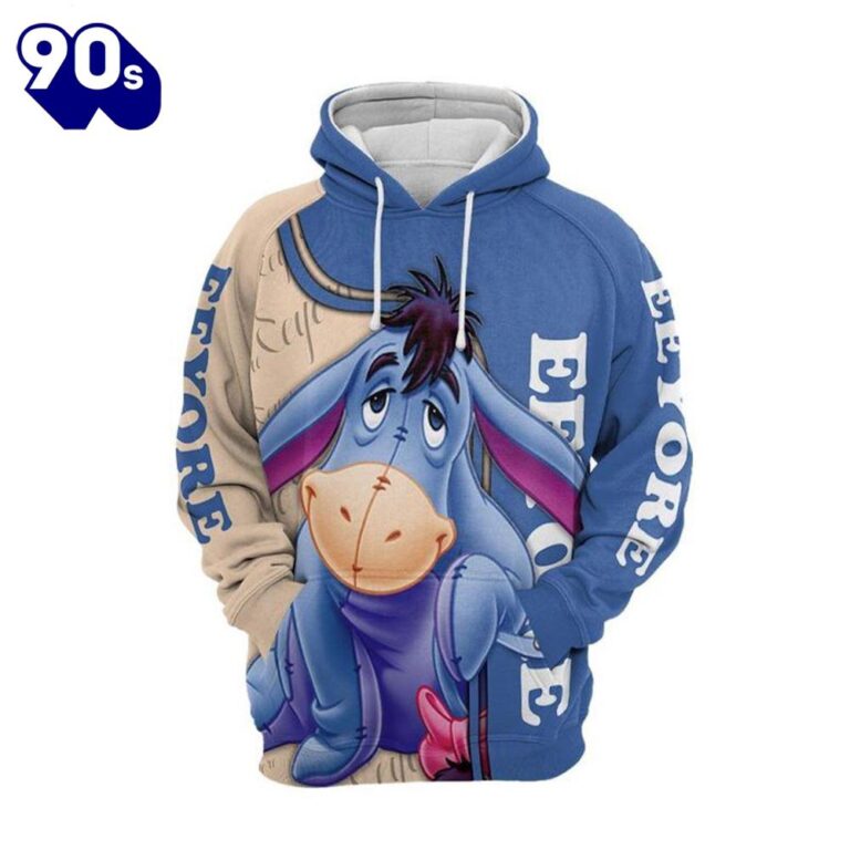 Winnie The Pooh Cartoon Eeyore Hoodie All Over Printed 3D Unisex Men ...